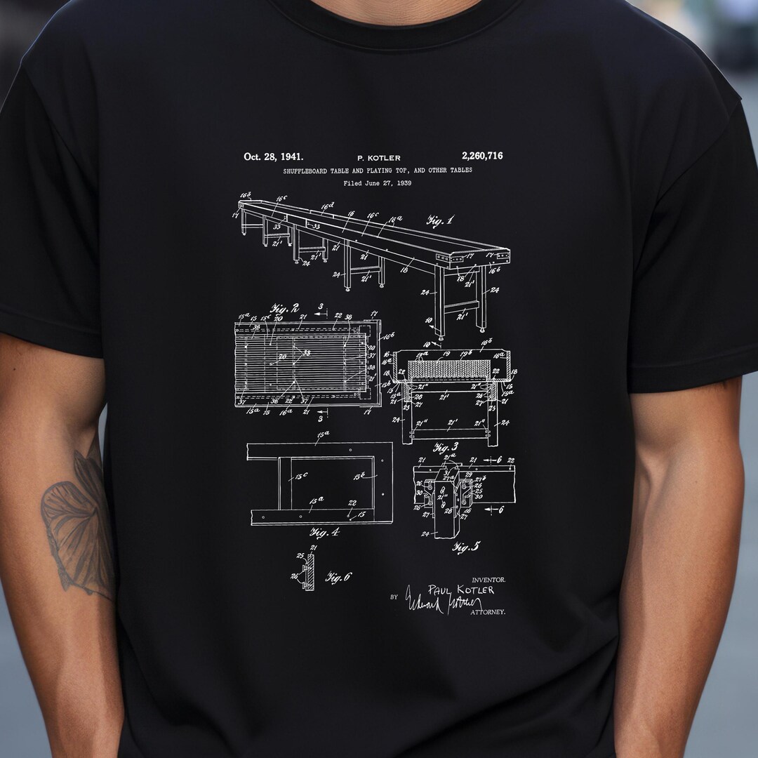 Design of a Shuffleboard Table From the US Patent Office. T-shirt Gift ...