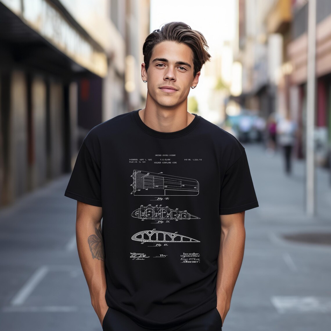 Aircraft Wing Design From US Patent Office. T-shirt Gift for Pilot ...
