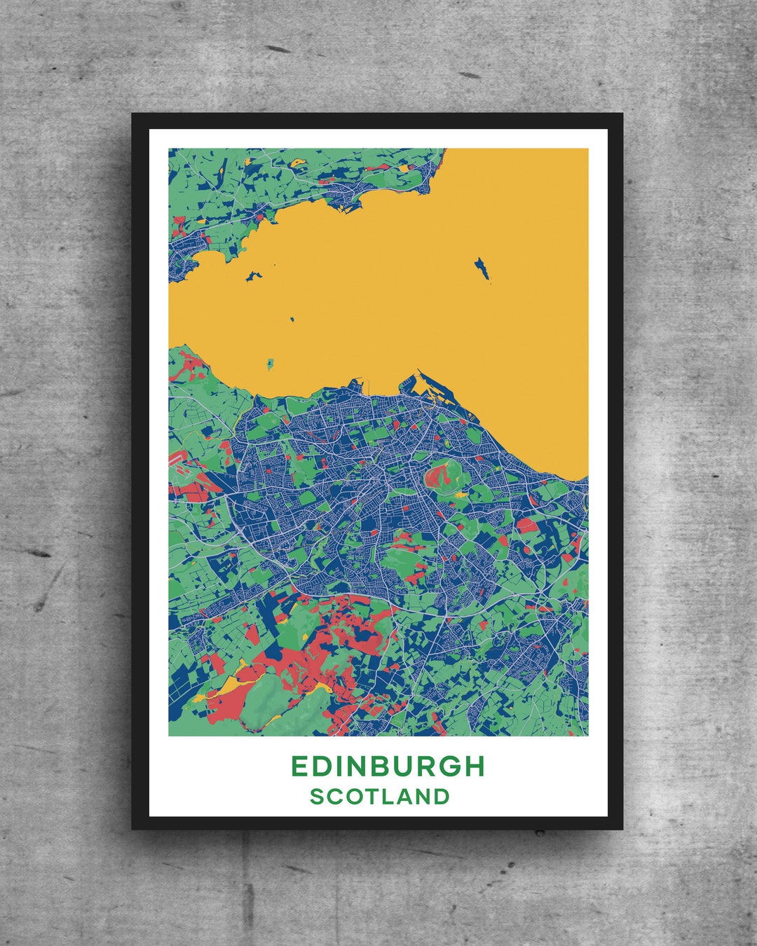 Edinburgh Scotland Minimalist Map Print Poster. Quality Colourful ...