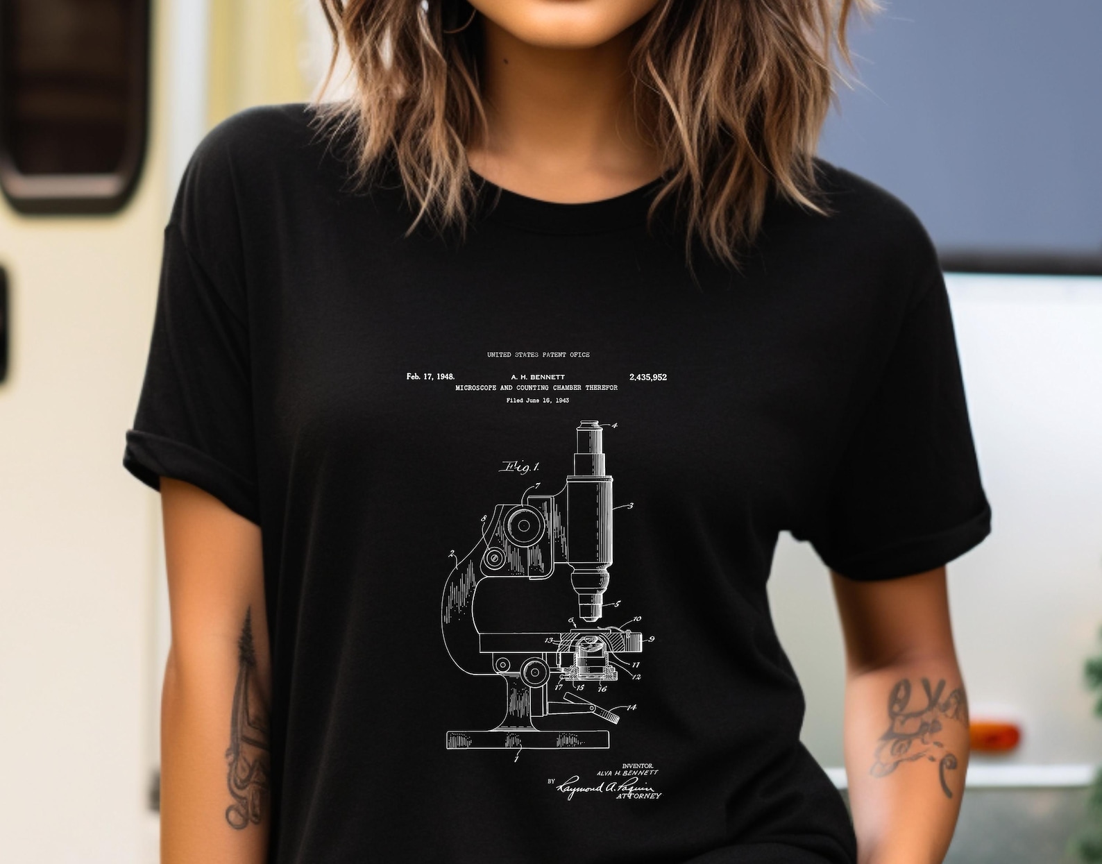 Design of Microscope From 1948 From US Patent Office. T-shirt Gift for ...