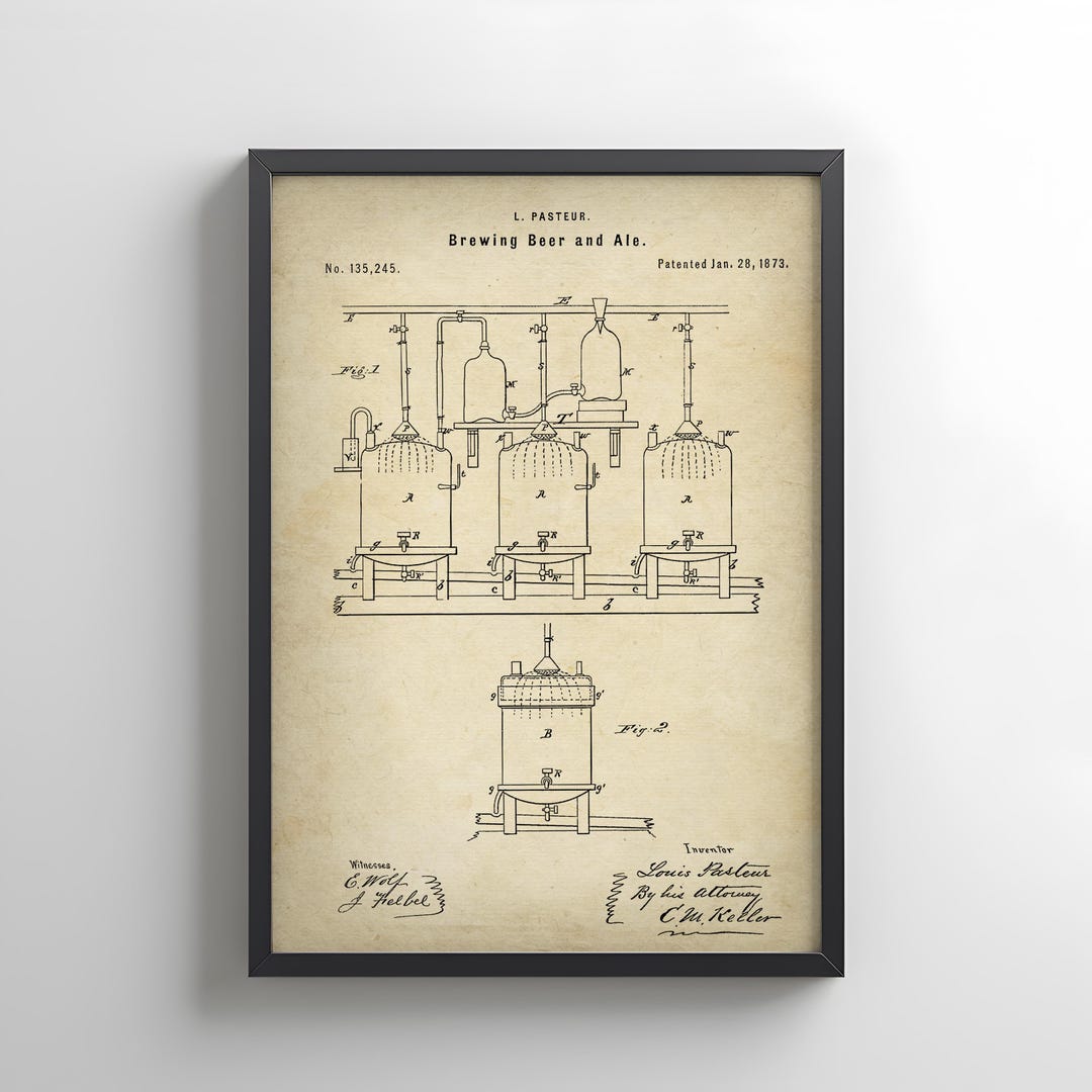 Beer Brewing Apparatus by Pasteur From 1873 From US Patent Office ...