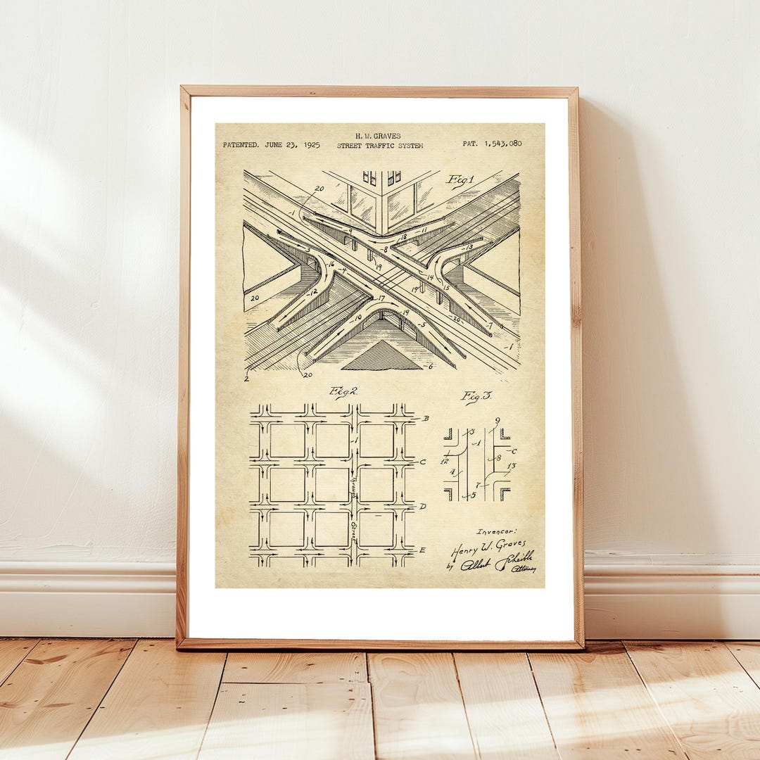 Street Intersection Design From the US Patent Office. Poster Gift for ...
