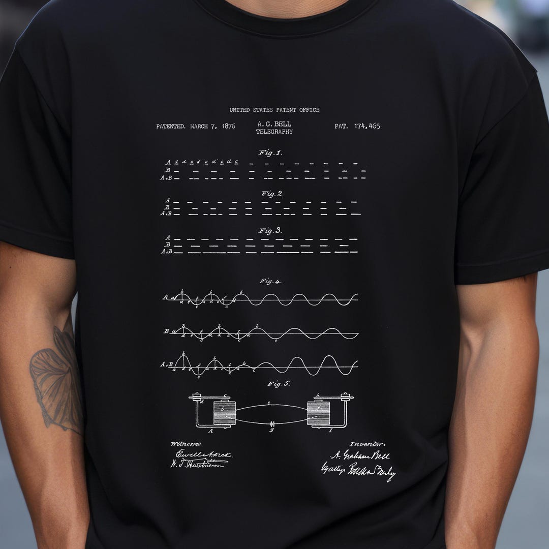AG Bell Telegraphy Morse Code From 1876 From US Patent Office. T-shirt ...