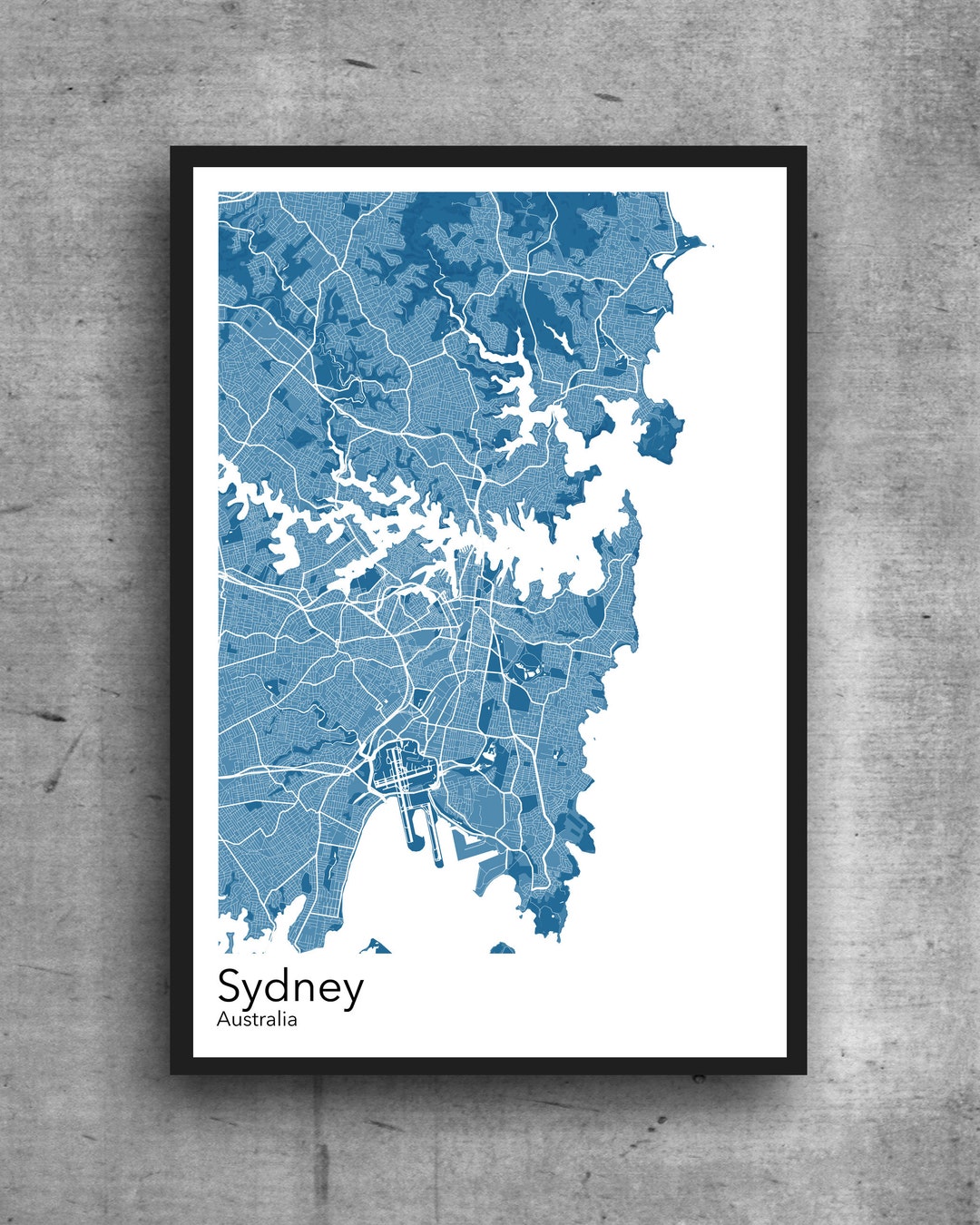 Sydney Modern Minimalist Map Print Poster. Quality Colourful Poster of ...