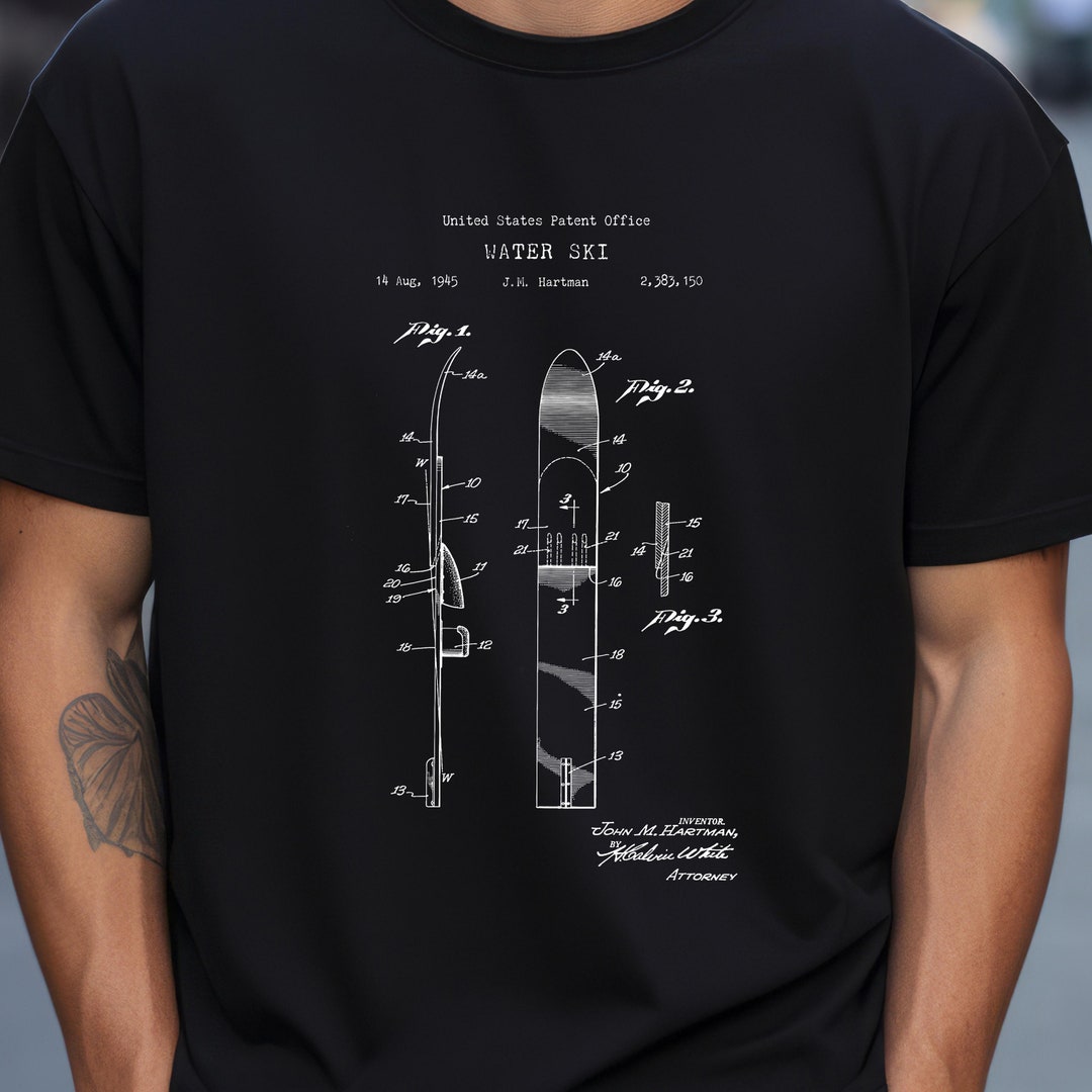 Water Ski Design From US Patent Office. A Quality T Shirt Perfect for ...
