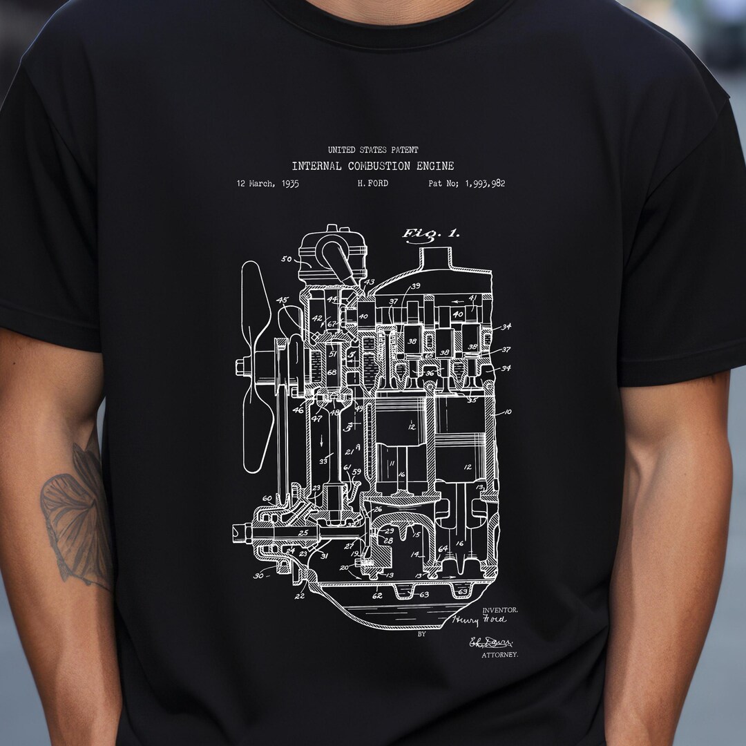 Henry Ford Engine Design From US Patent Office. Perfect T-shirt Gift ...