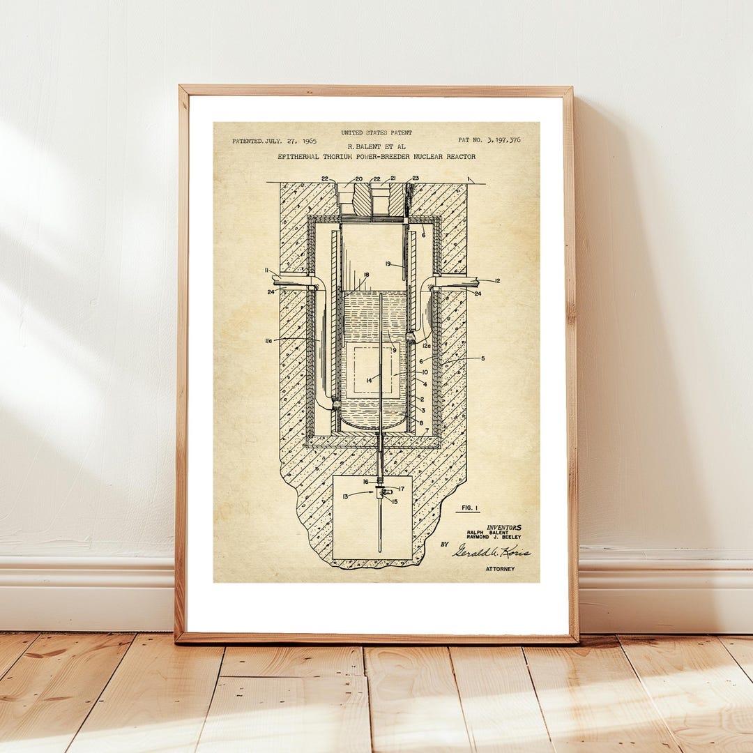 Thorium Nuclear Reactor Design From US Patent Office. Poster Gift for ...