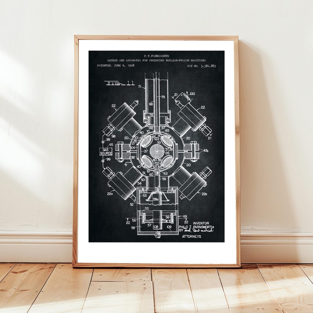Nuclear Fusion Reactor Design From US Patent Office. Poster Gift ...