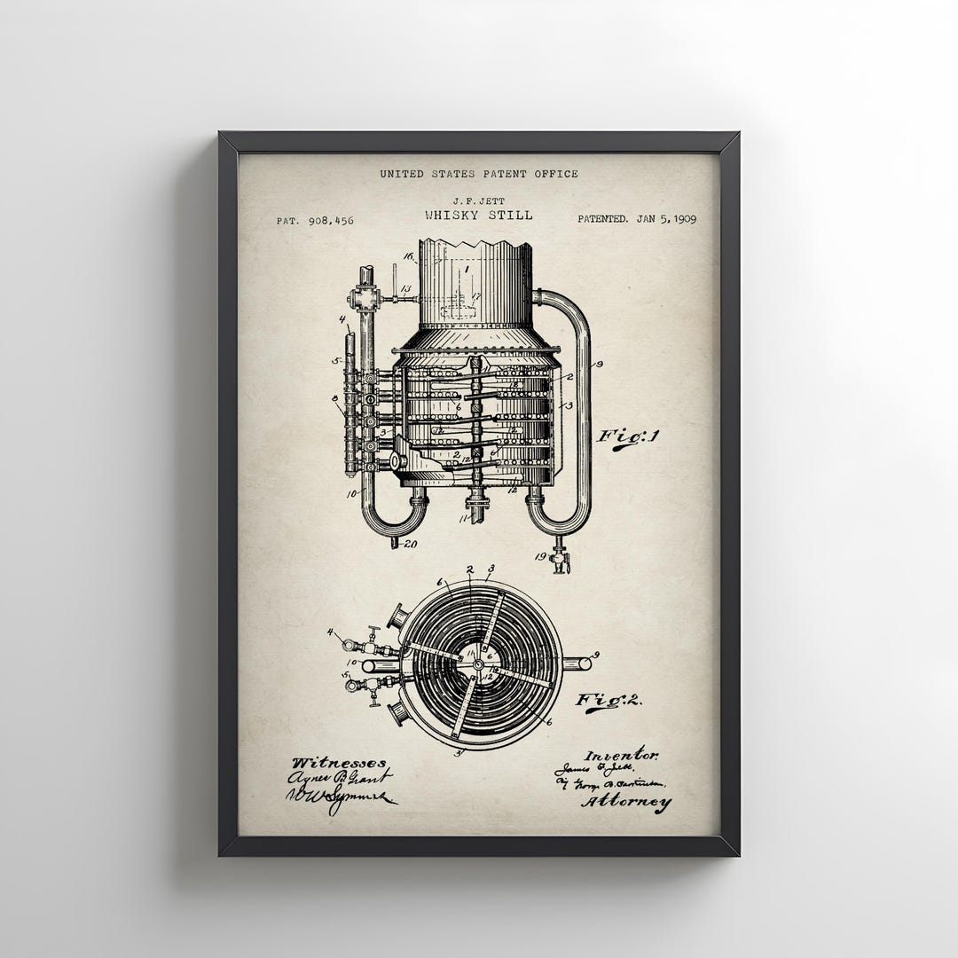 Antique Whisky Still Design From the US Patent Office. Poster Gift for ...