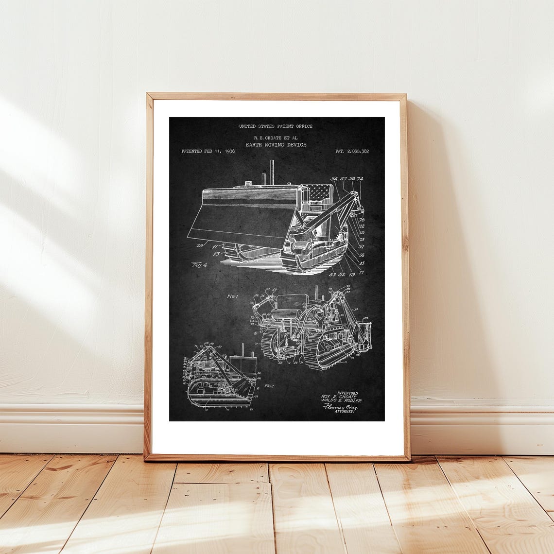 Design of Earth Moving Bulldozer Machine From 1936 From the US Patent ...