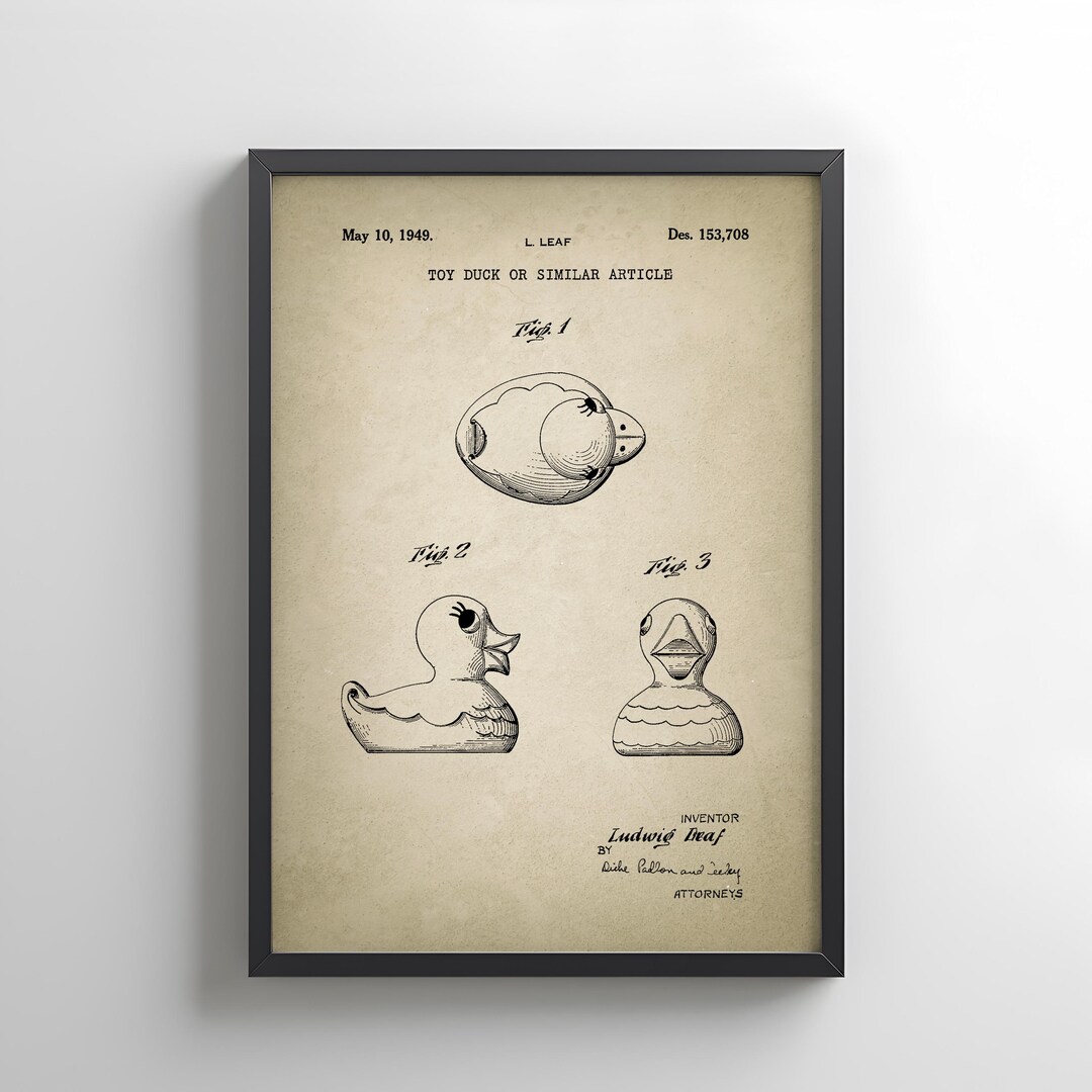 FREE US Postage. an Original Vintage Toy Duck Design From the US Patent ...