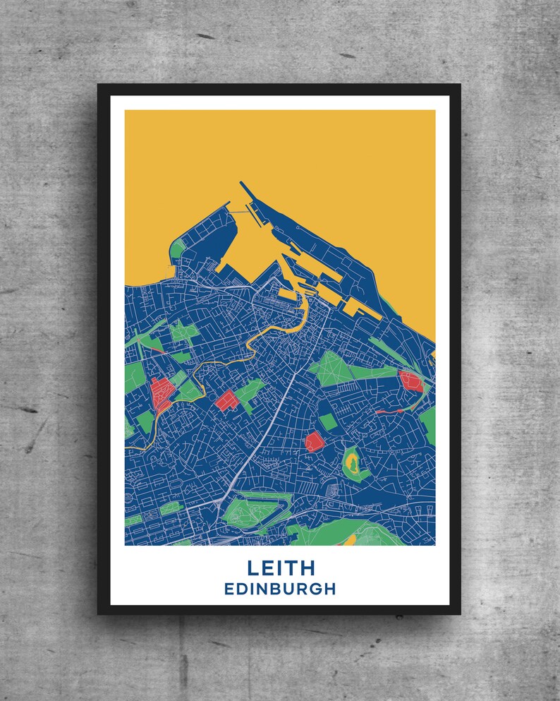 Leith Edinburgh 1minimalist Map Print Poster. Quality Colourful Poster ...