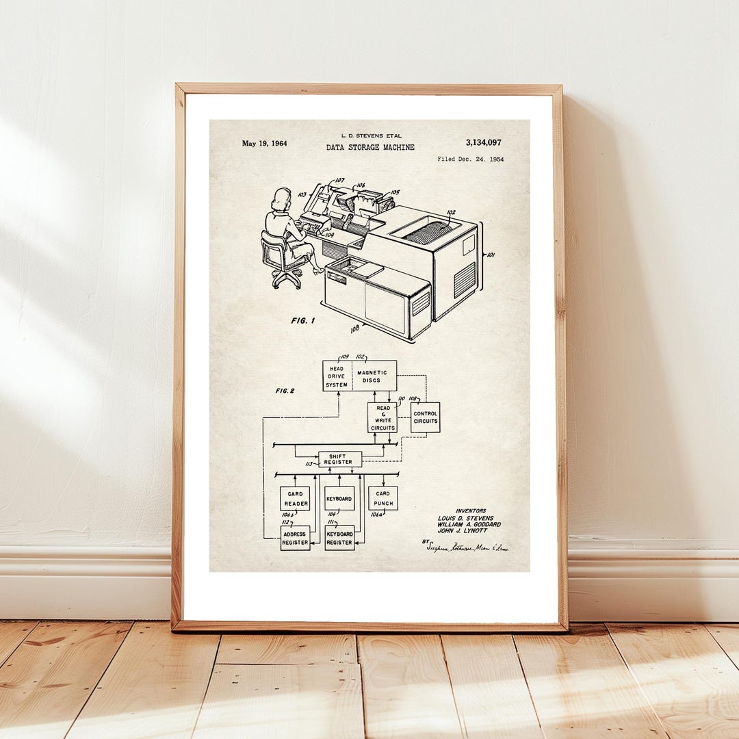 First Mainframe Computer Design From US Patent Office. Poster Gift ...
