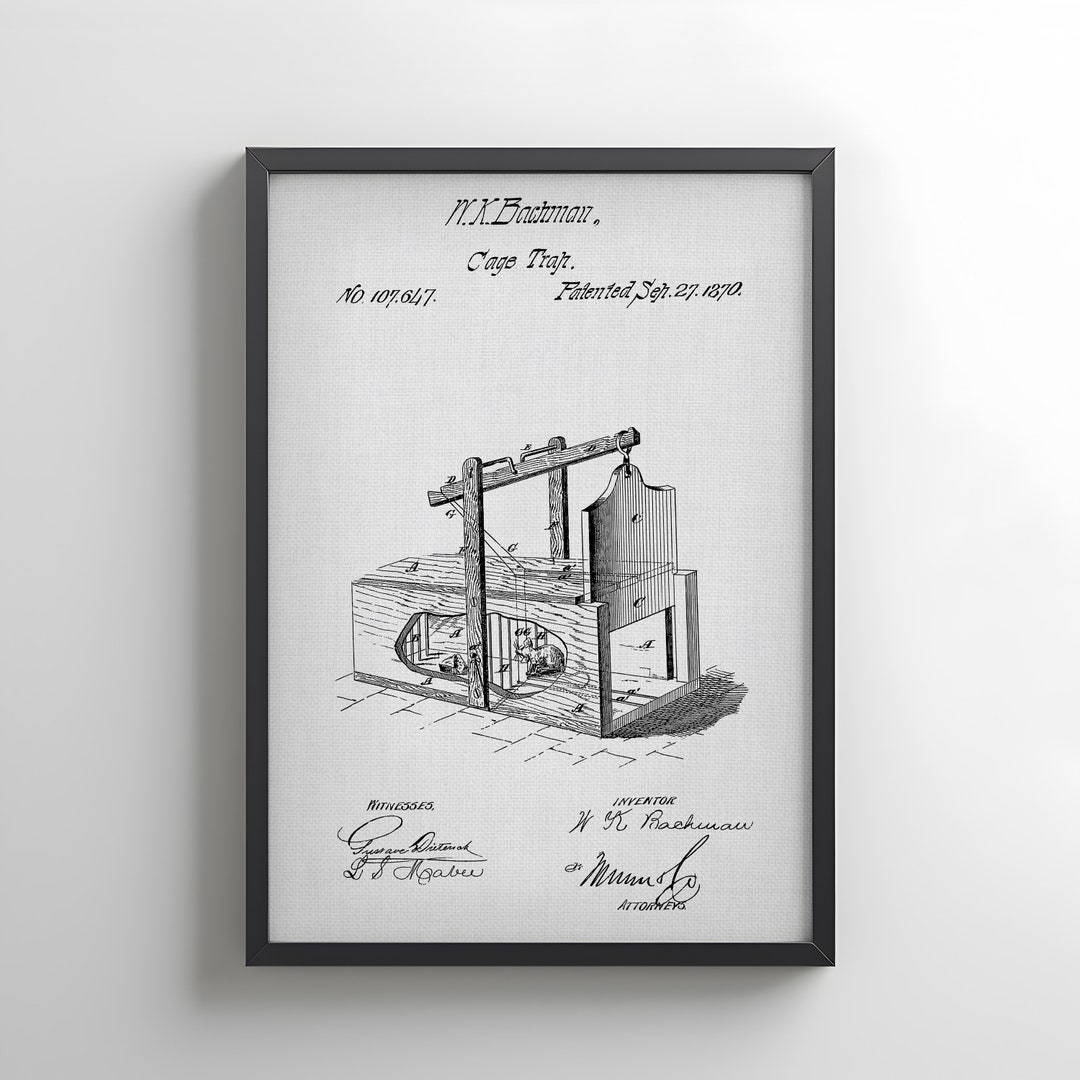 Vintage Steampunk Style Mouse Trap Design From 1870 From the US Patent ...