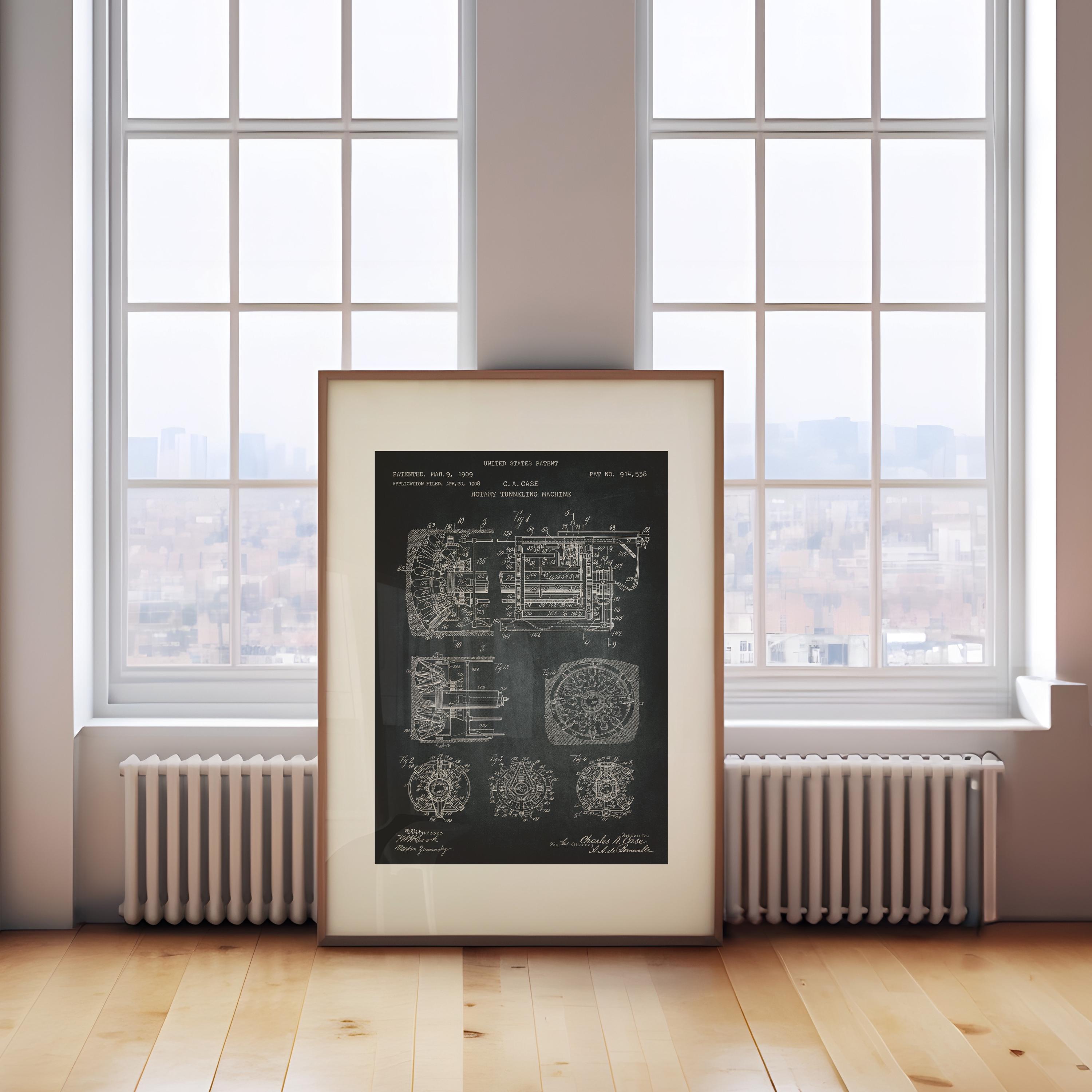 Tunnel Boring Machine Design From US Patent Office. Poster Gift ...