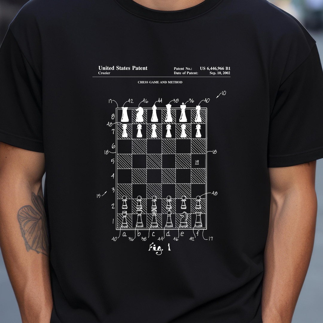Design of Chess Board Game From the US Patent Office. T-shirt Gift for ...