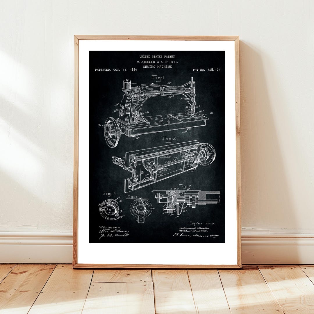 Antique Sewing Machine From 1885, US Patent Office. Poster Gift for ...
