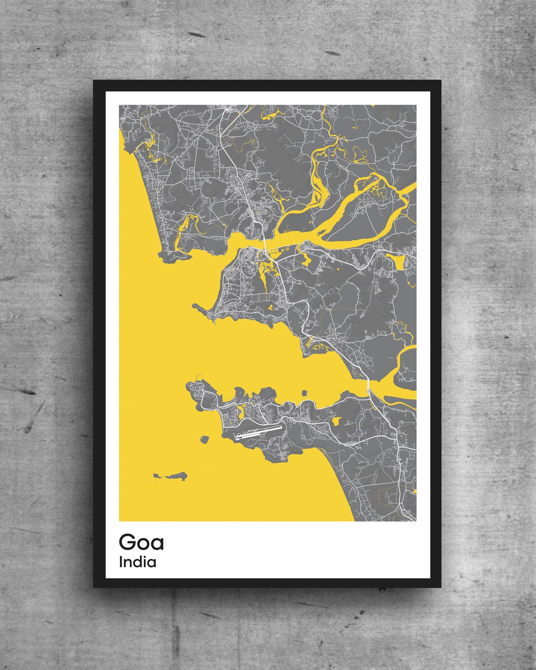 Goa Minimalist Map Print Poster. Quality Colourful Poster of Goa India ...