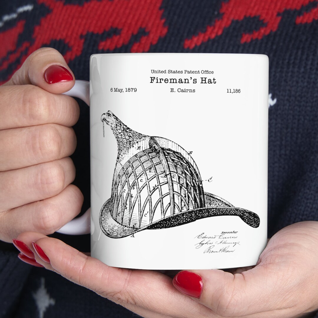 A Very Old 1879 Firemans Helmet From the US Patent Office. Perfect Mug ...