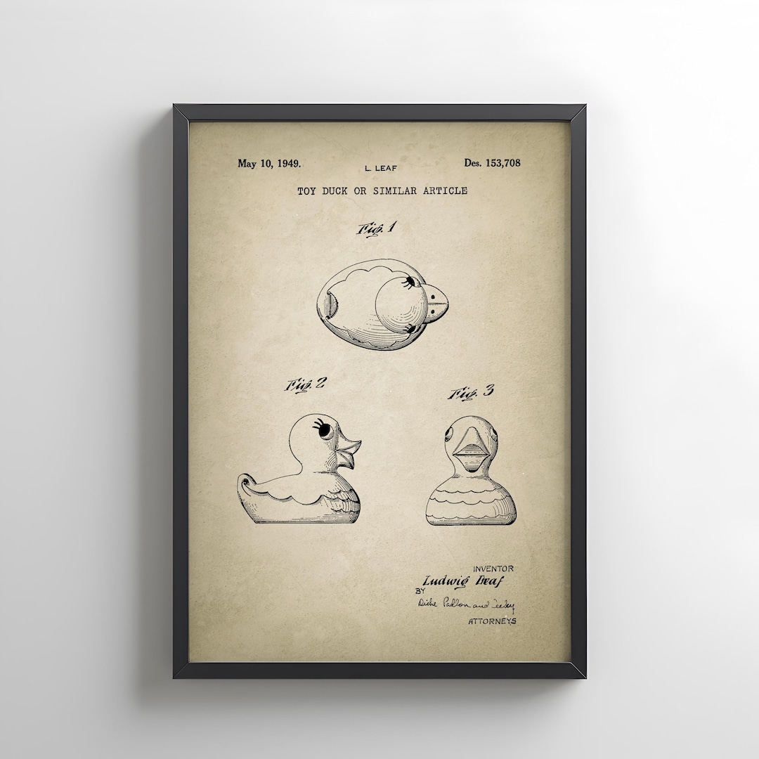 FREE US Postage. an Original Vintage Toy Duck Design From the US Patent ...