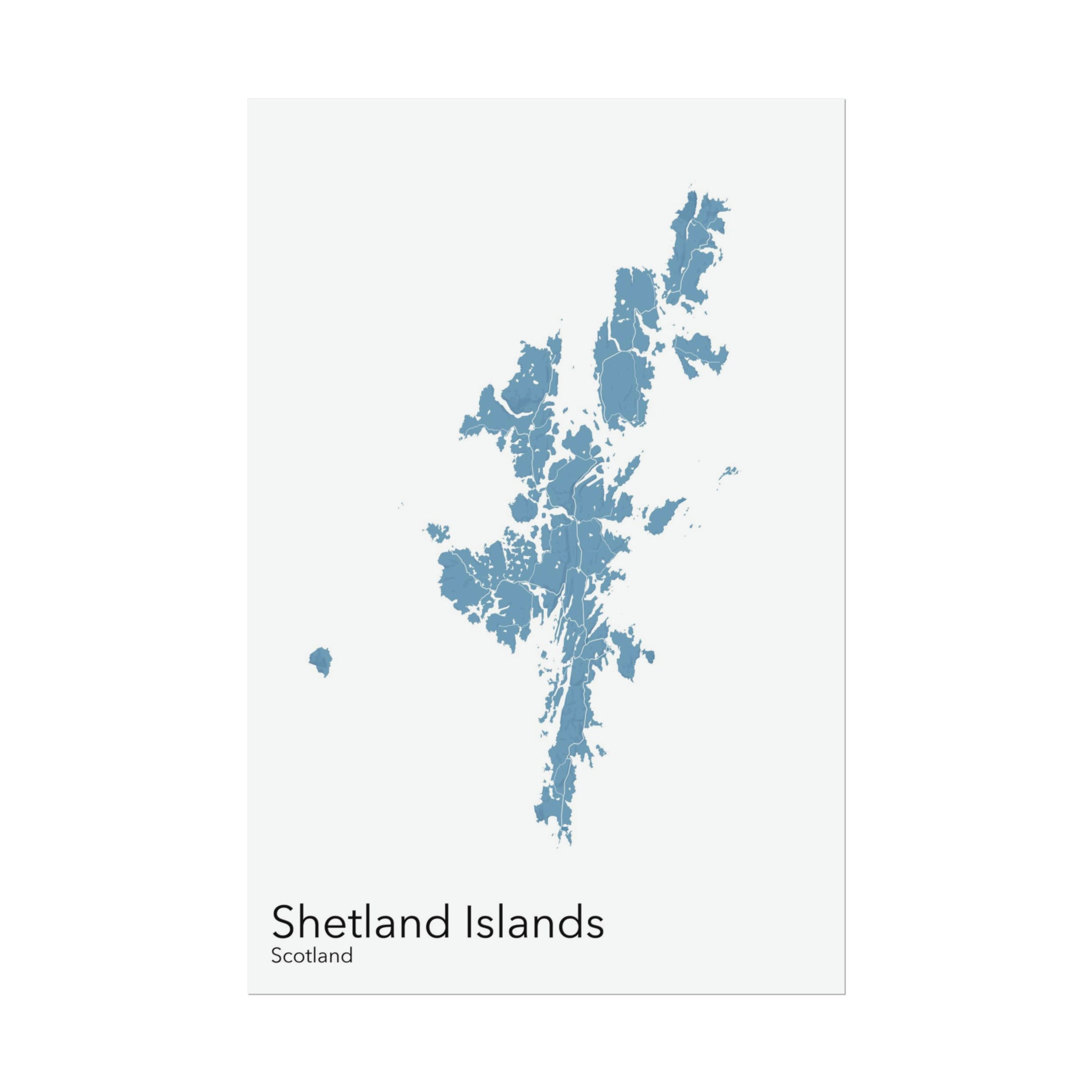 Shetland Islands Modern Minimalist Map Print Poster. Quality Colourful ...