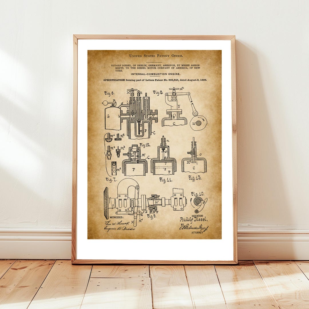 Internal Combustion Engine Design From 1889 by Diesel From US Patent ...