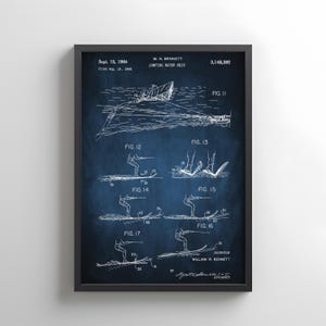 Water Skis for Jumping Design From US Patent Office. Poster Gift Water ...