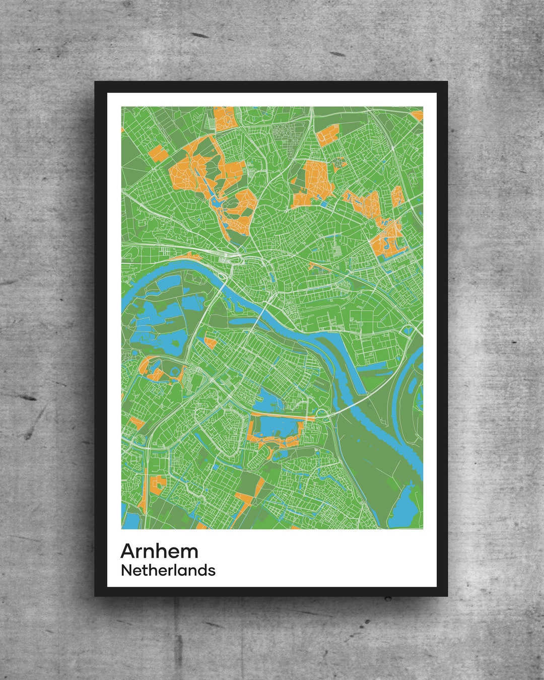 Arnhem Netherlands Minimalist Map Print Poster. Quality Colourful ...