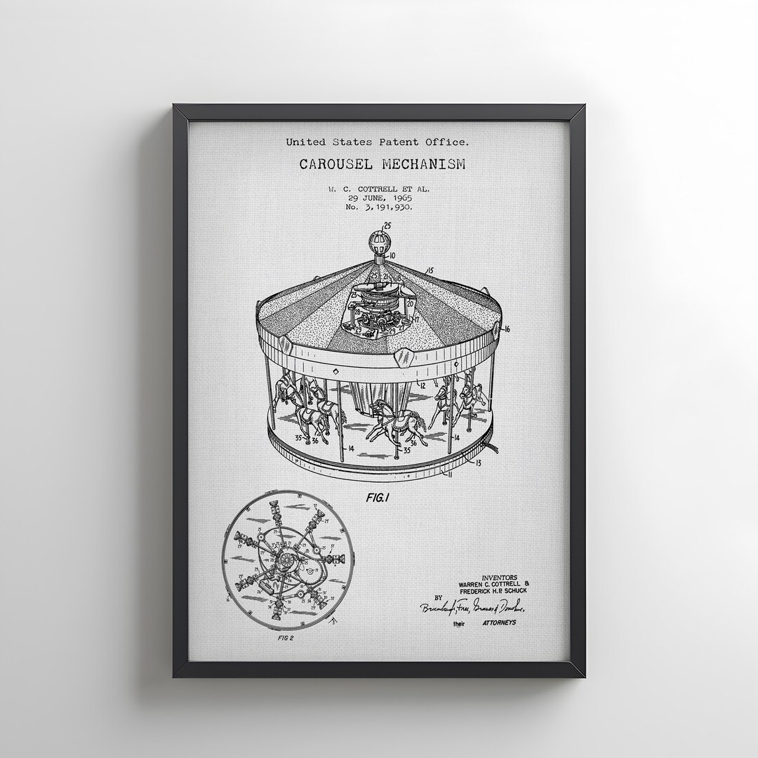 Funfair Amusement Park Carousel Ride Mechanism Design From 1965 From ...