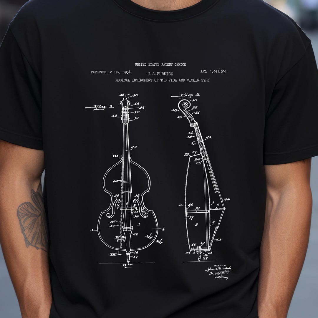 Vintage Cello Design From 1934 From the US Patent Office. T-shirt Gift ...