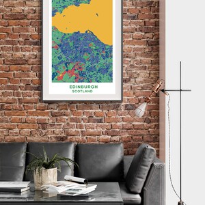 Edinburgh Scotland Minimalist Map Print Poster. Quality Colourful ...