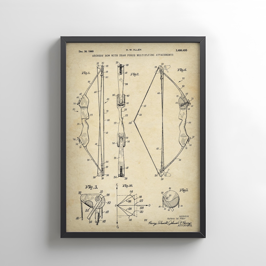 Archery Bow Design From 1969 From US Patent Office. Poster Gift for ...
