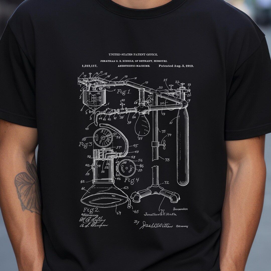 Anesthetic Machine Design From US Patent Office. T-shirt Gift ...