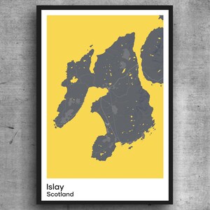 Islay Minimalist Map Print Poster. Quality Colourful Poster of Island ...