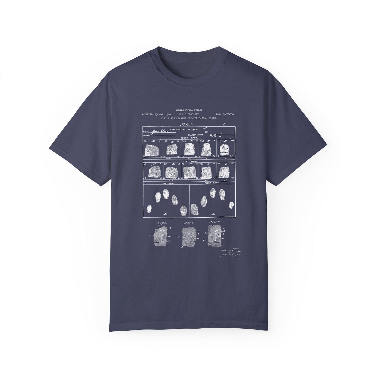 Fingerprint Identification System From US Patent Office. T-shirt Gift ...