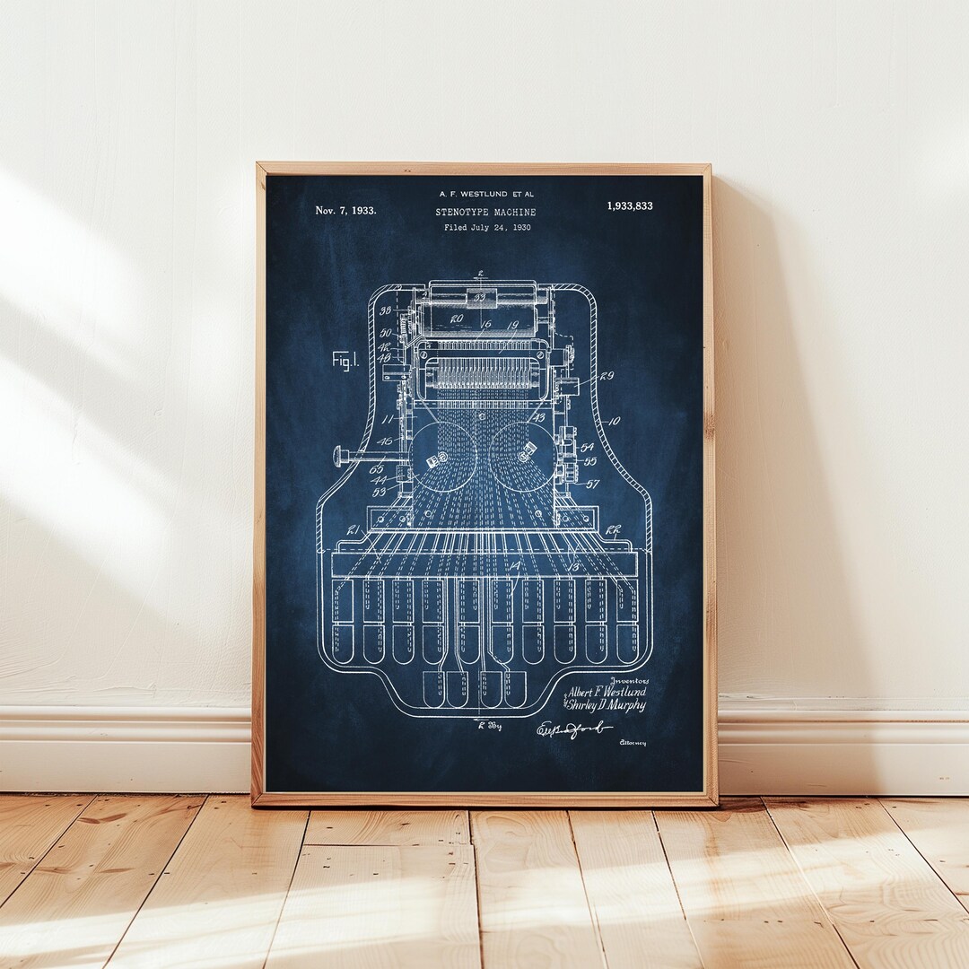 Stenography Machine Design From US Patent Office. T-shirt Gift ...