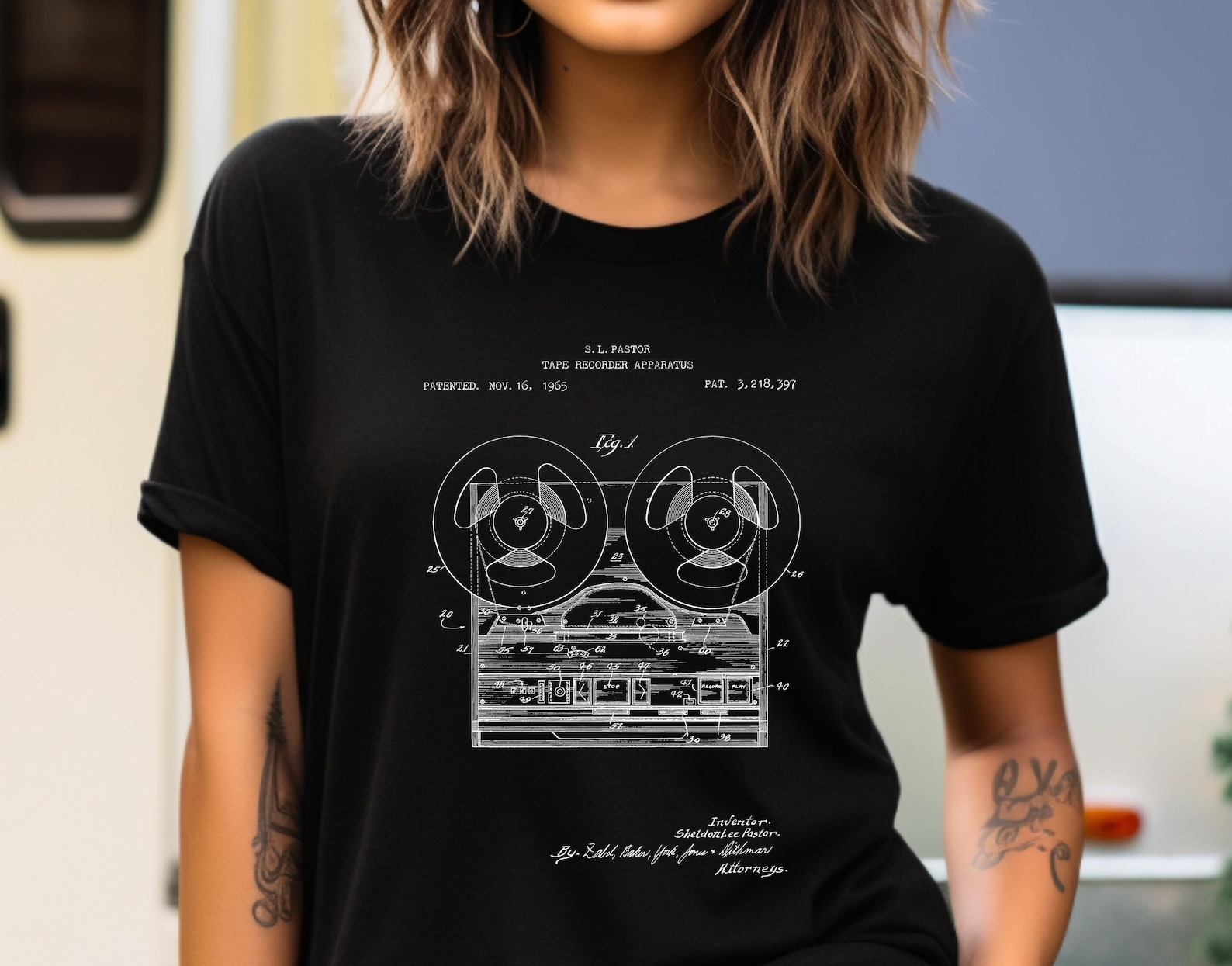 Reel to Reel Tape Recorder Design From US Patent Office. T-shirt Gift ...