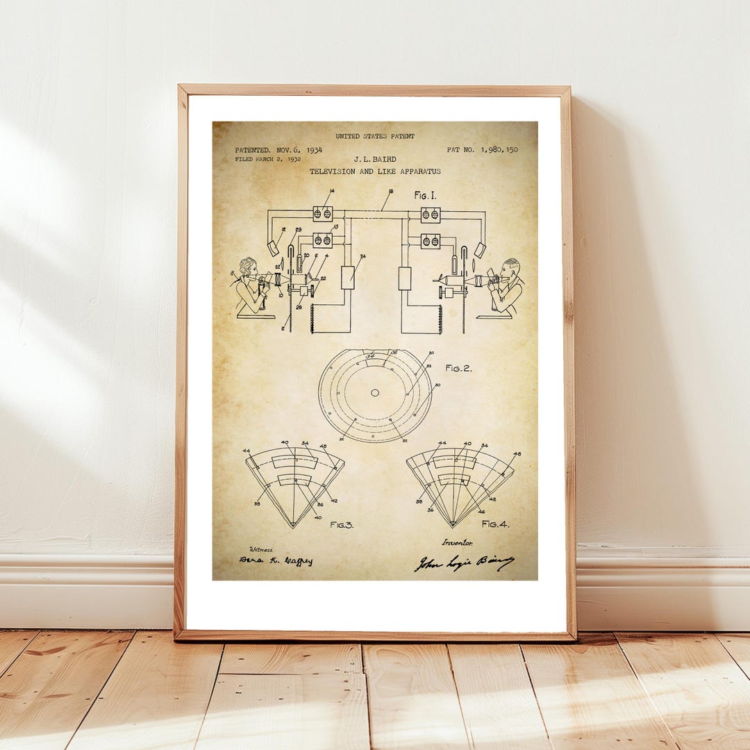 Television Design by John Logie Baird From 1934 From US Patent Office ...