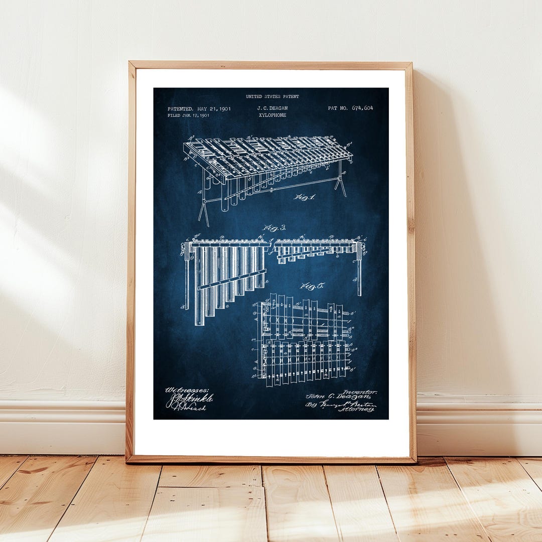 Design of a Marimba or Xylophone From US Patent Office. Poster Gift ...