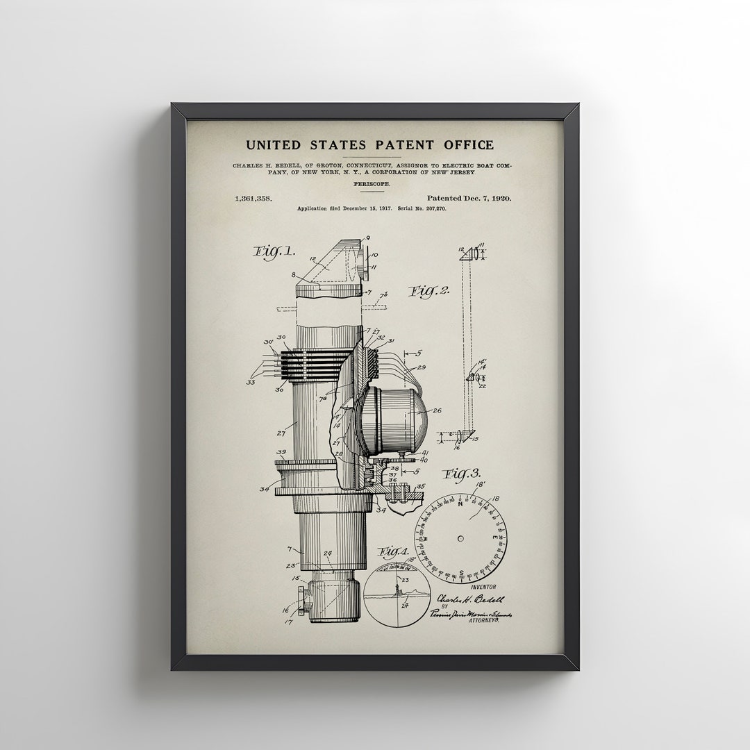 FREE US Postage. Periscope Design From 1920 by Bedell From US Patent ...