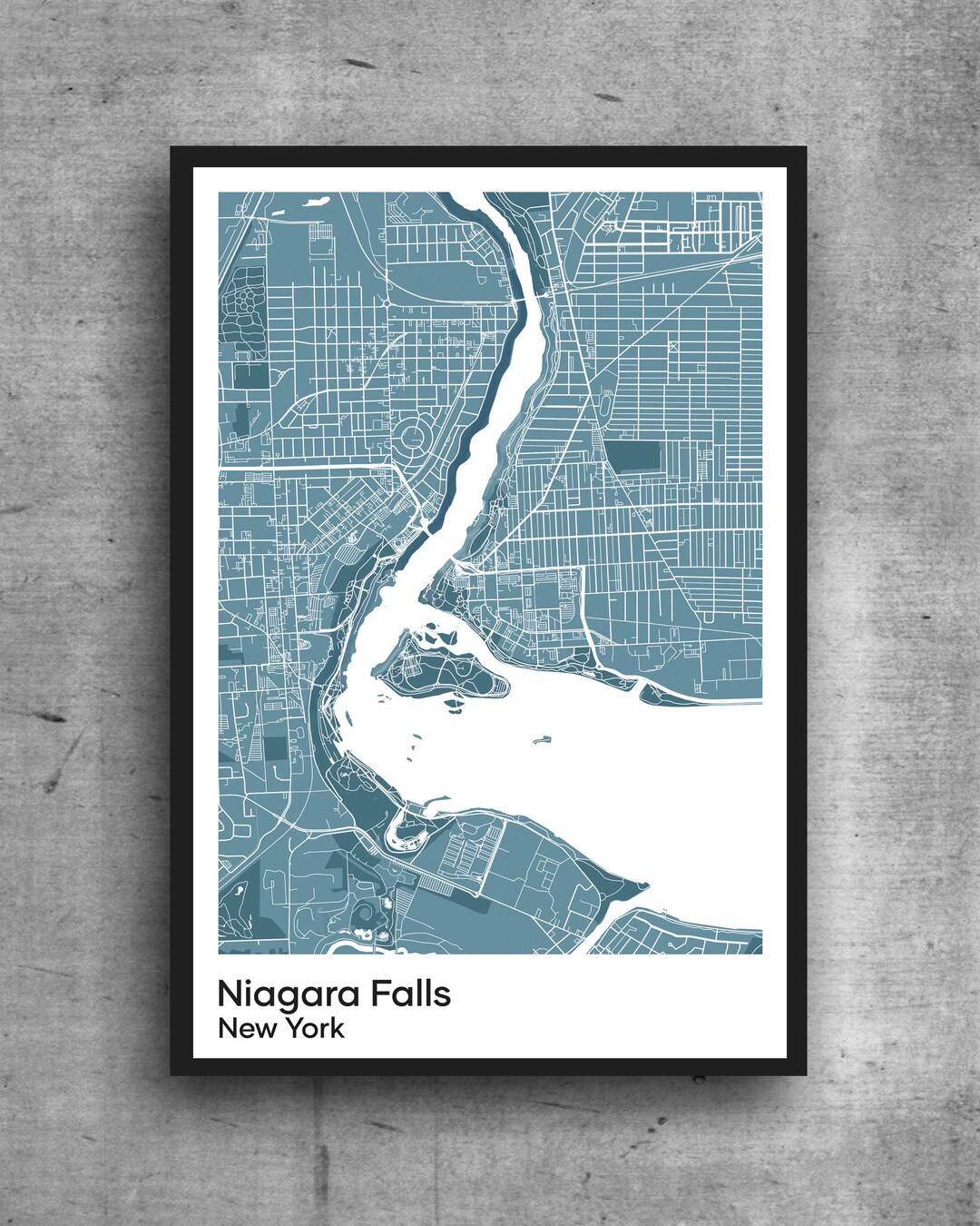 Niagara Falls New York Minimalist Map Print Poster. Quality Colourful ...