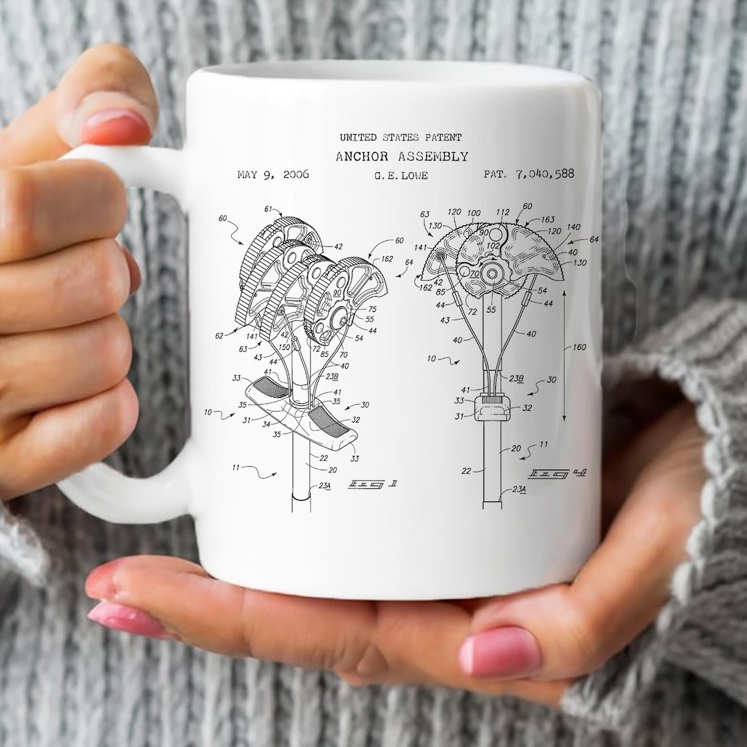 Design of Rock Climbing Anchor Assembly From US Patent Office. Mug Gift ...