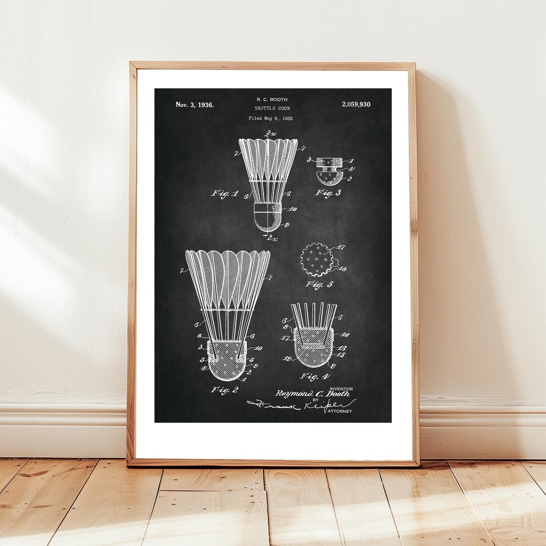 Badminton Shuttlecock Design From 1936 From US Patent Office. Poster ...