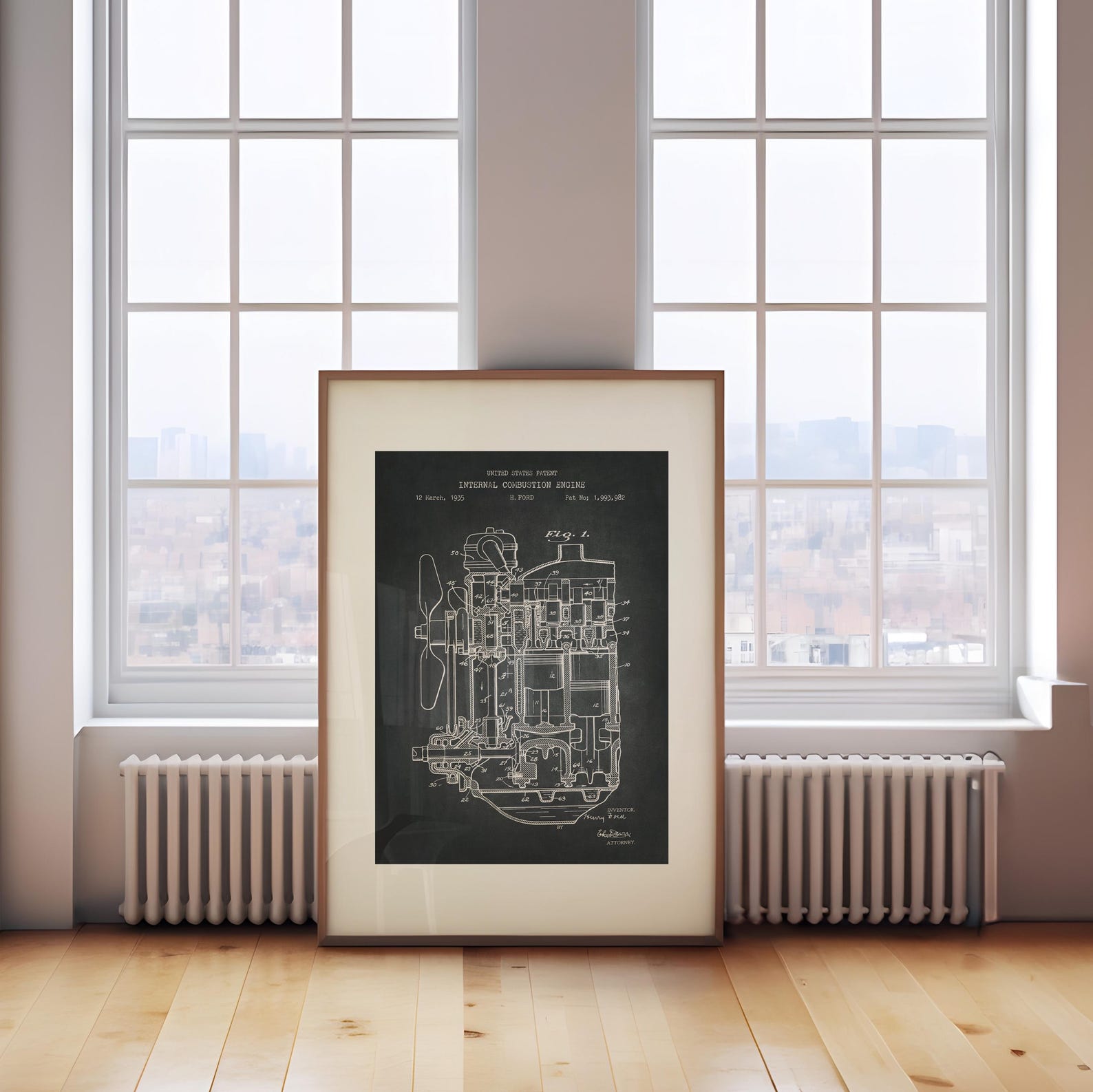 Internal Combustion Engine by Henry Ford From US Patent Office. Poster ...