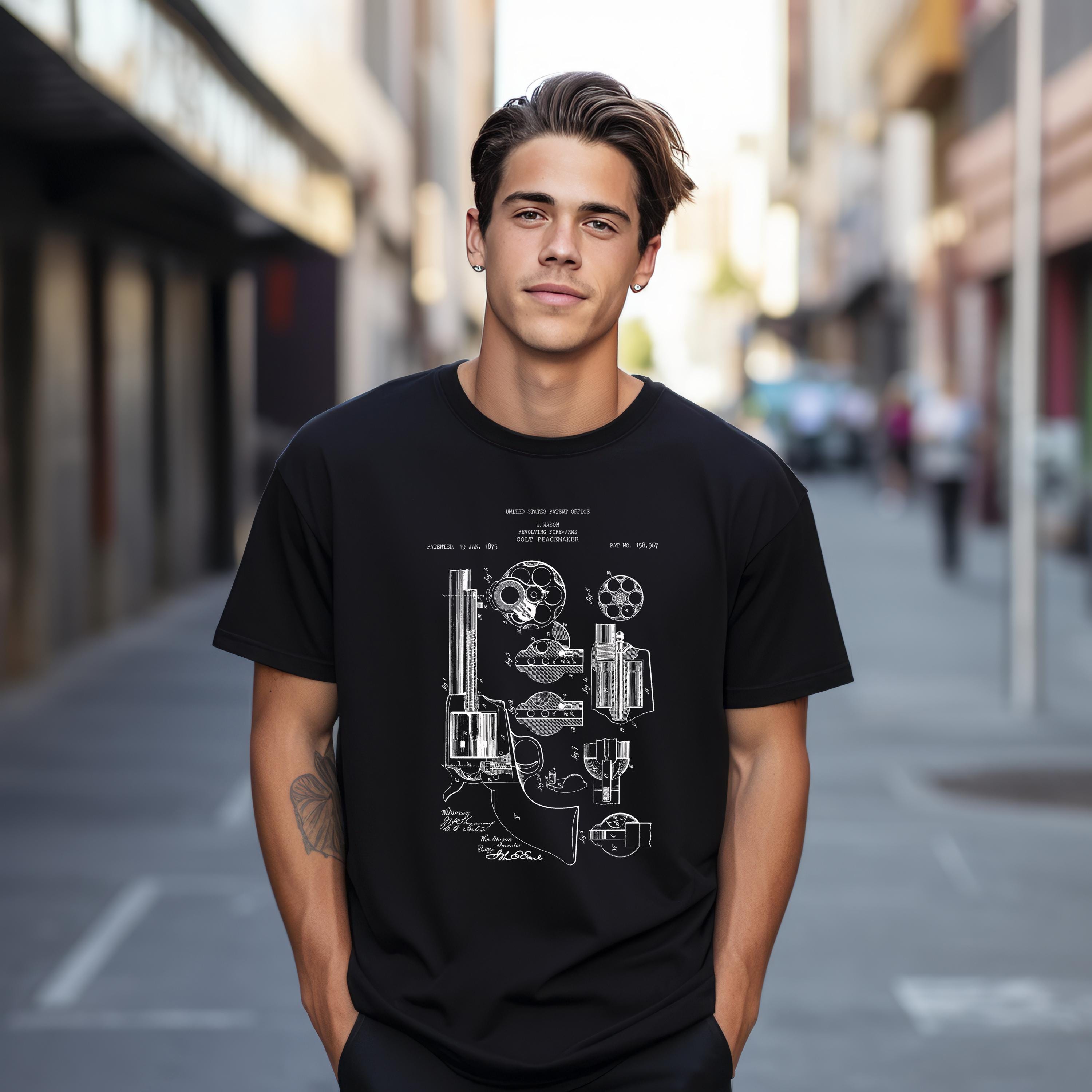 Colt Peacemaker Revolver From 1875 From US Patent Office. T-shirt Gift ...