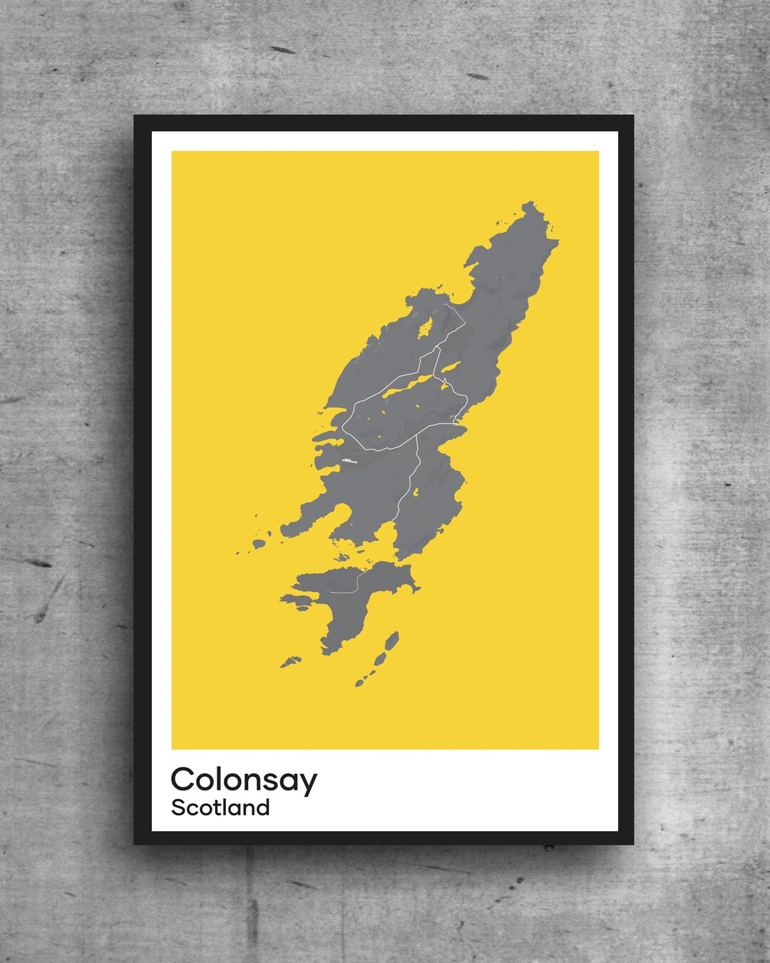 Colonsay Minimalist Map Print Poster. Quality Colourful Poster of ...
