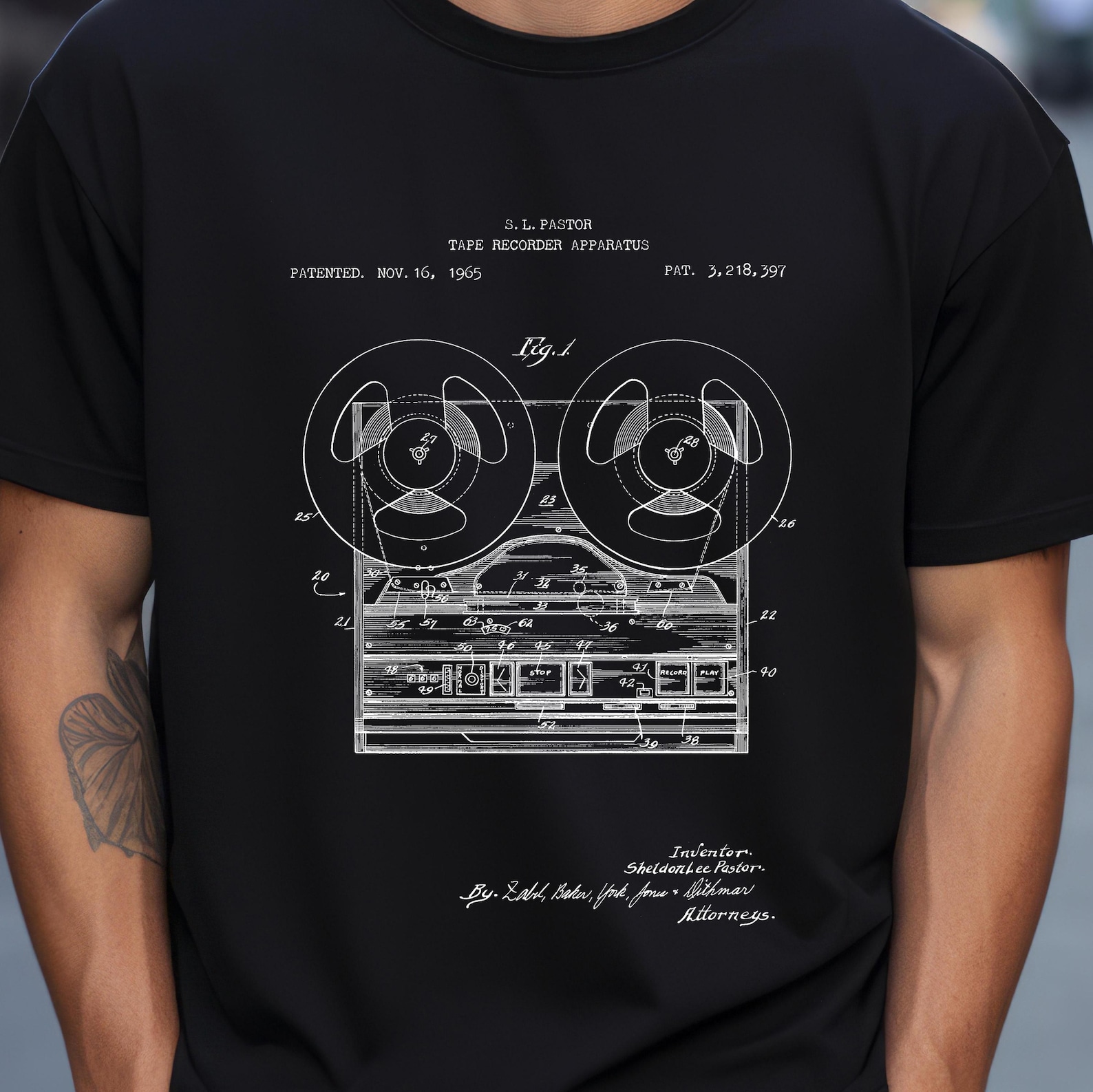 Reel to Reel Tape Recorder Design From US Patent Office. T-shirt Gift ...