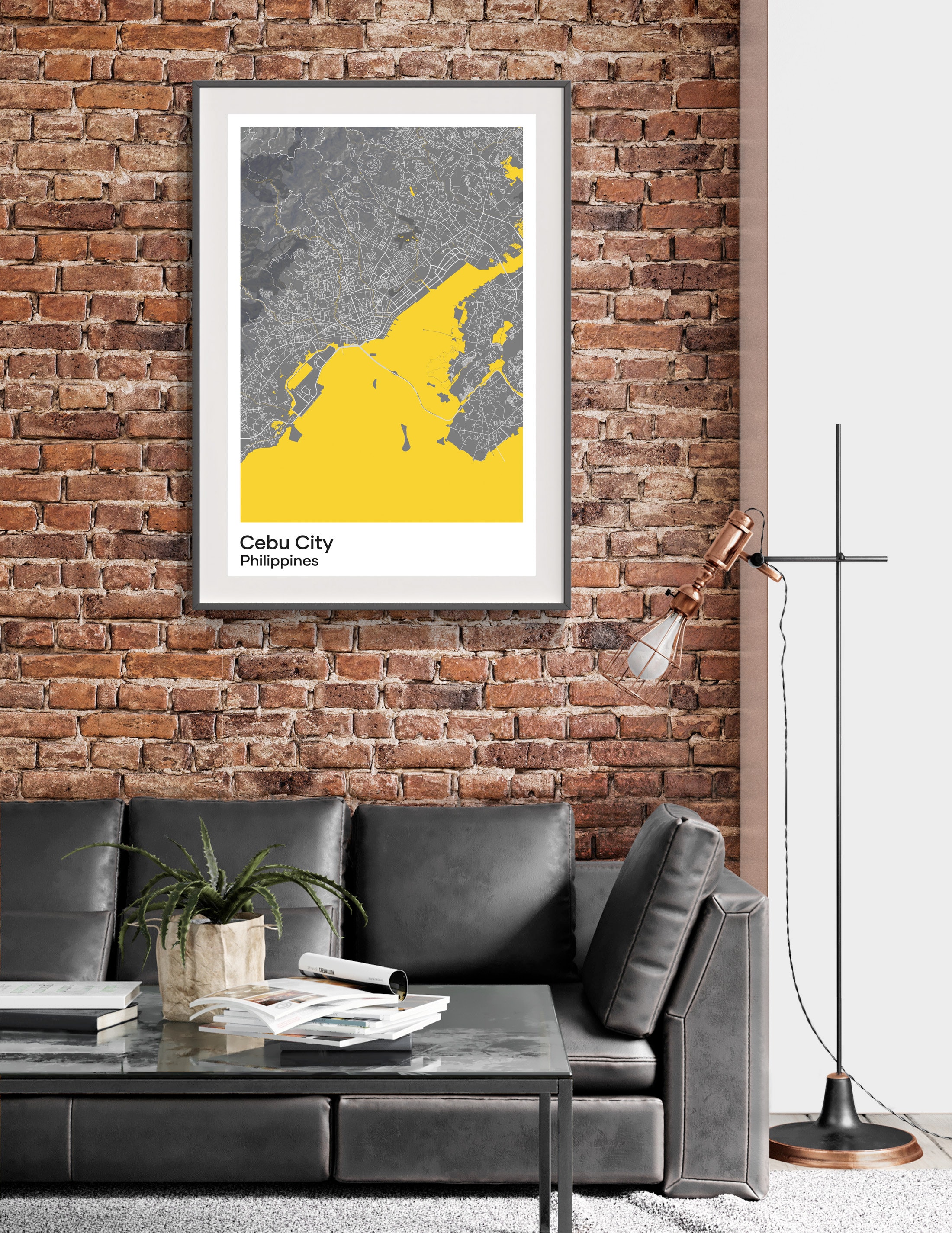 Cebu City Philippines Minimalist Map Print Poster. Quality Colourful ...