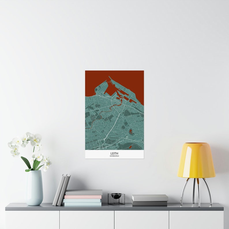 Minimalist Map of Leith Neighbourhood in Edinburgh Scotland,retro, City ...