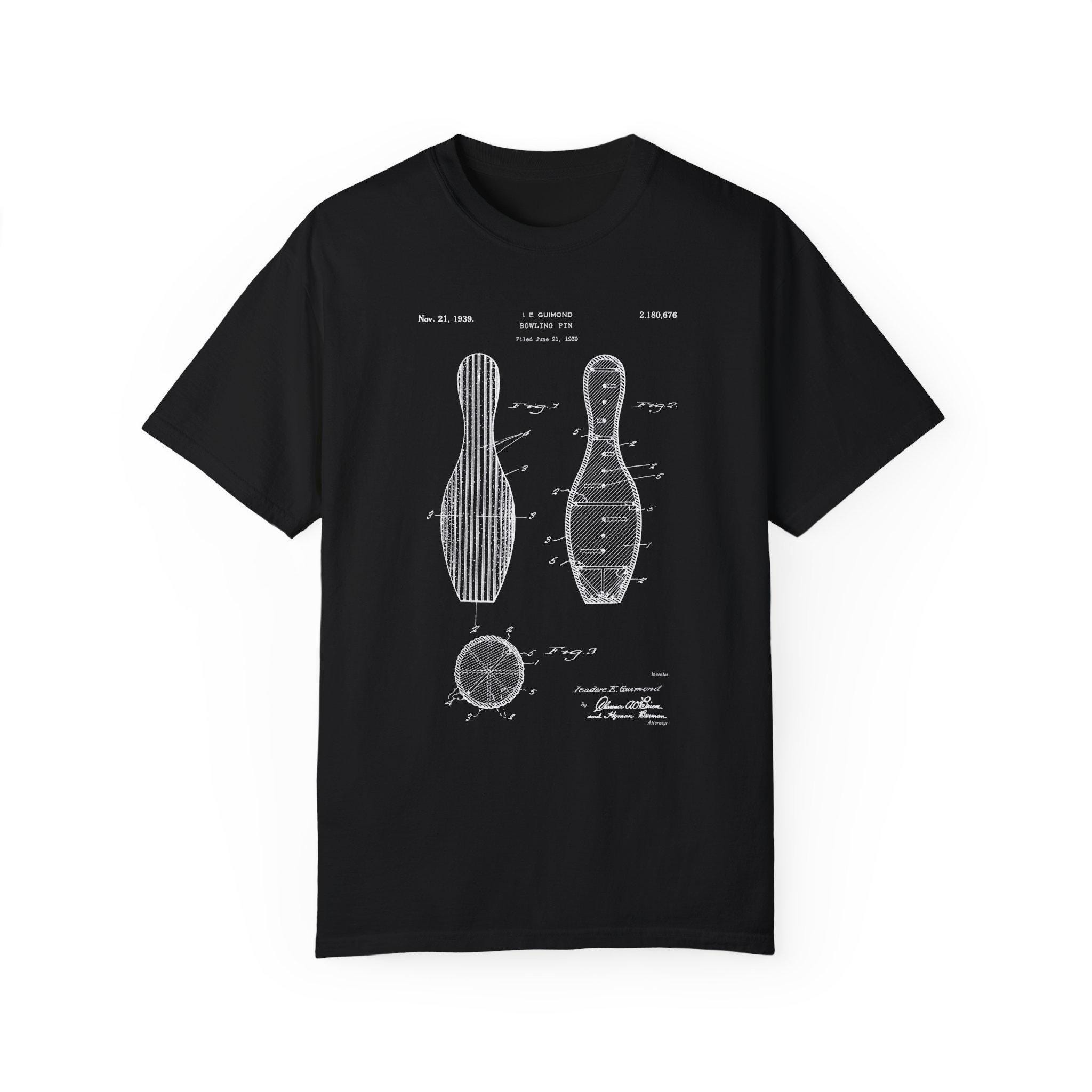 Bowling Pins Design From 1939 From US Patent Office. T-shirt Gift for ...